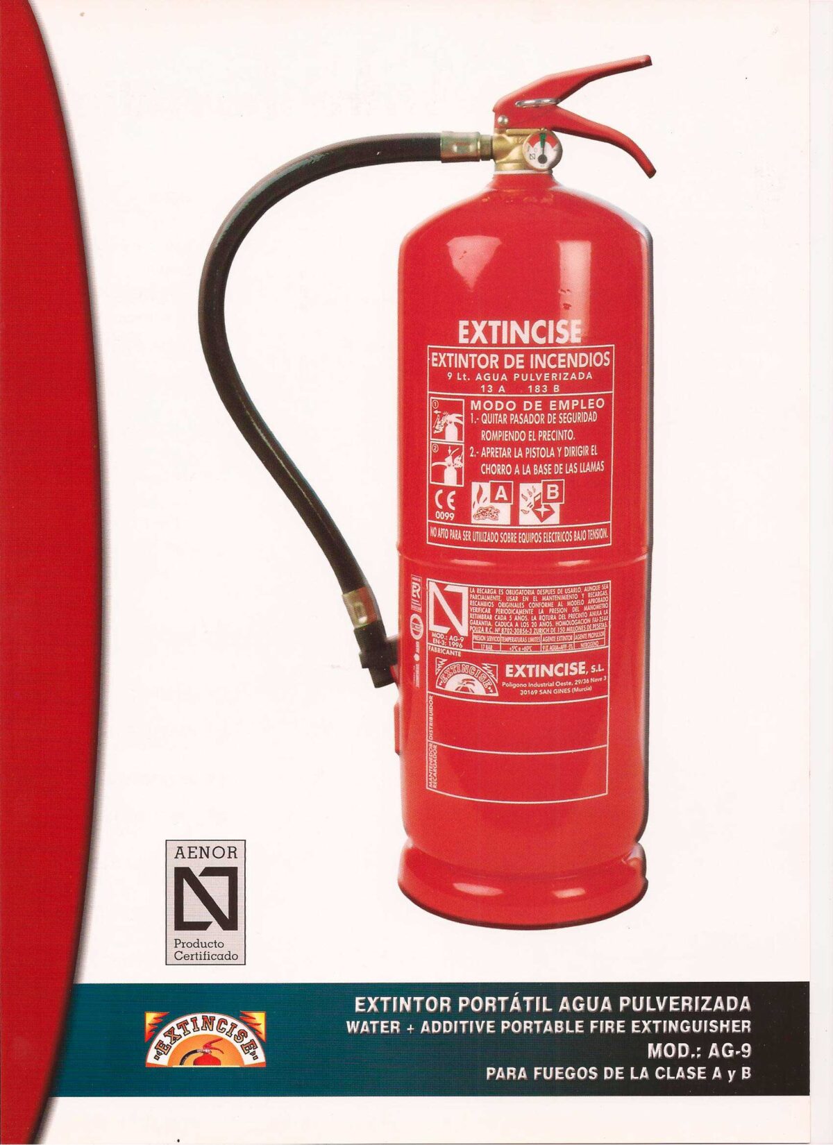 Extintor H2O 9Kg - Extintores